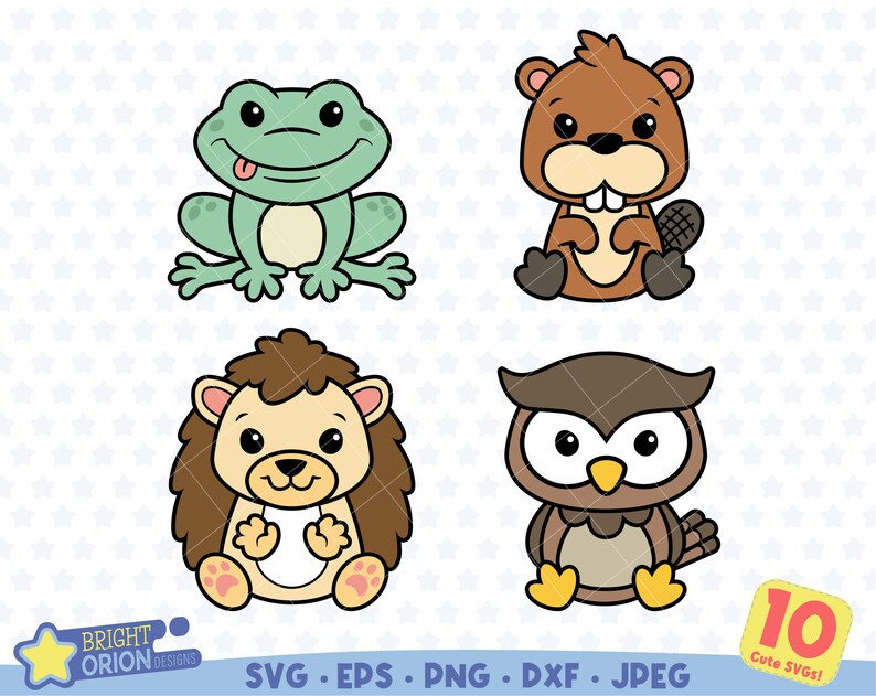 Woodland Animals SVG Bundle Cute Baby Animals Png Fox - Etsy