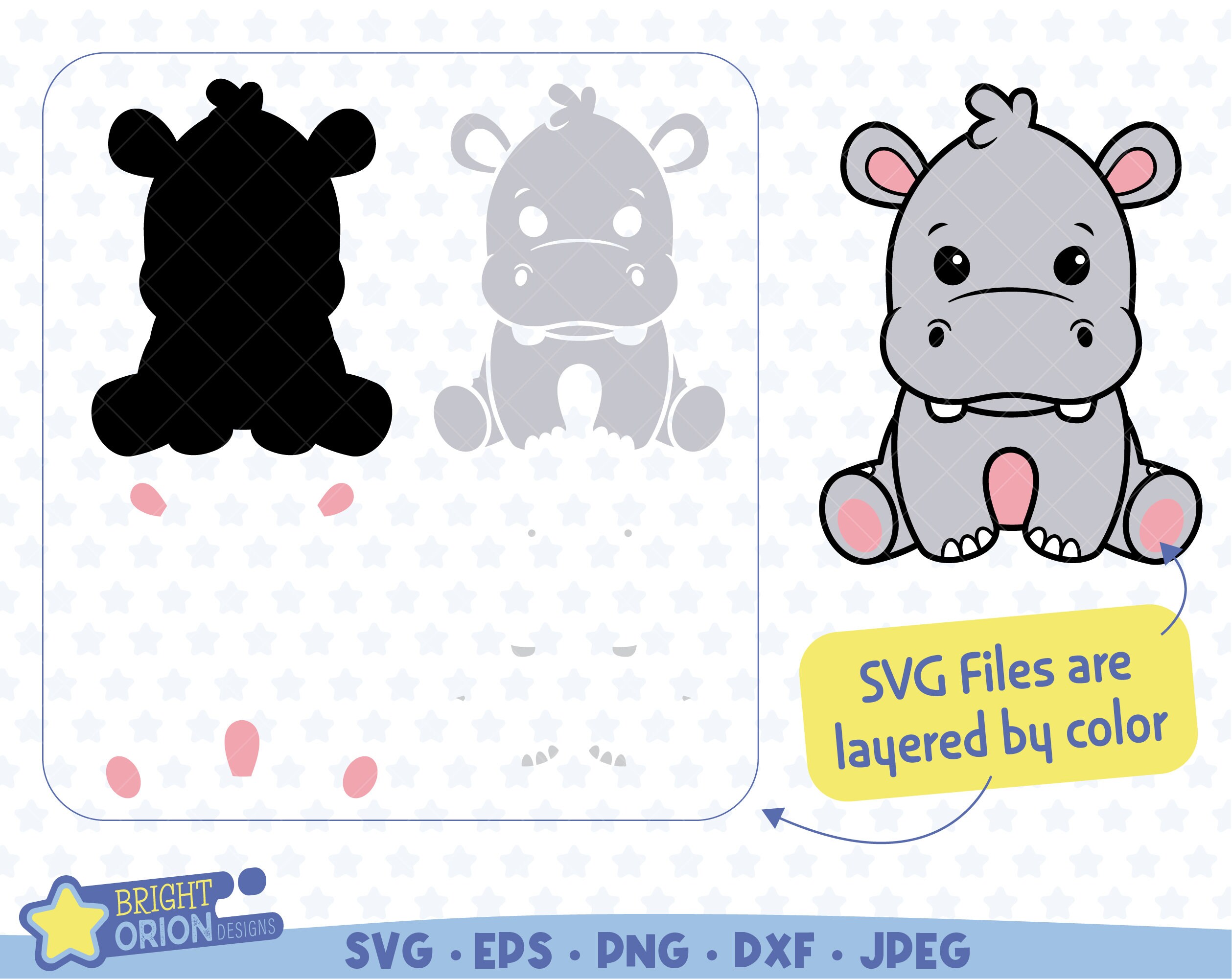 Cute Baby Hippo Svg, Hippopotamus Svg, Jungle Animal Svg, Zoo Animals ...