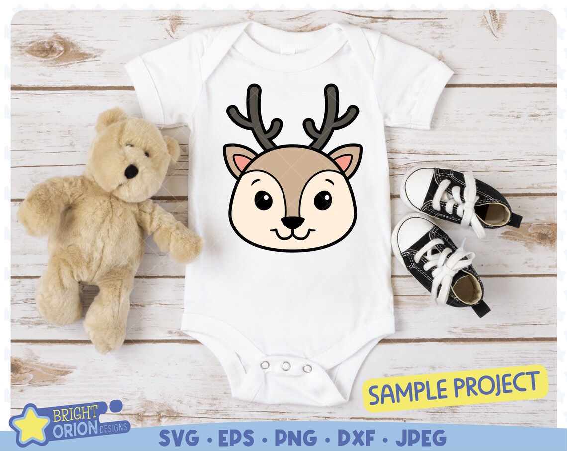 Baby Deer Face Svg, Cute Deer Head Svg, Reindeer Svg, Wild One Svg ...