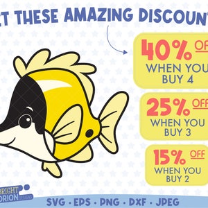 Cute Fish Svg, Sea Creature Png, Ocean Animal, Butterfly Fish, Graphic ...