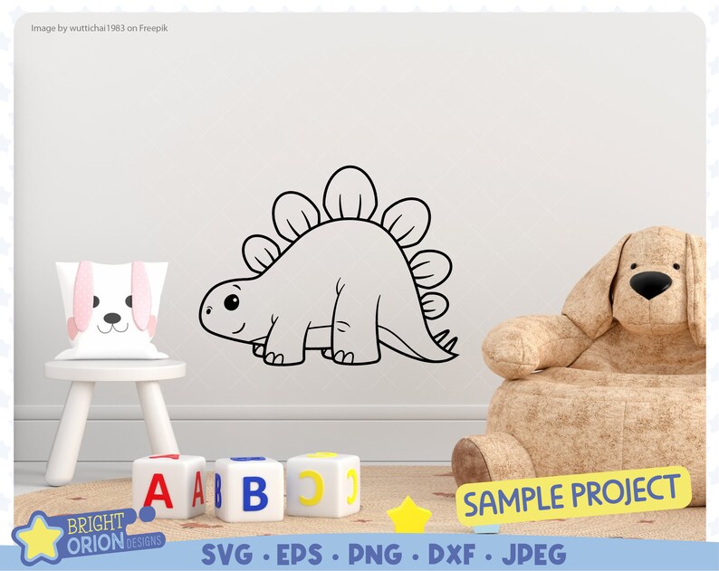 Cute Stegosaurus Svg, Dinosaur Outline Svg, Dino Svg, Baby Dinosaur ...