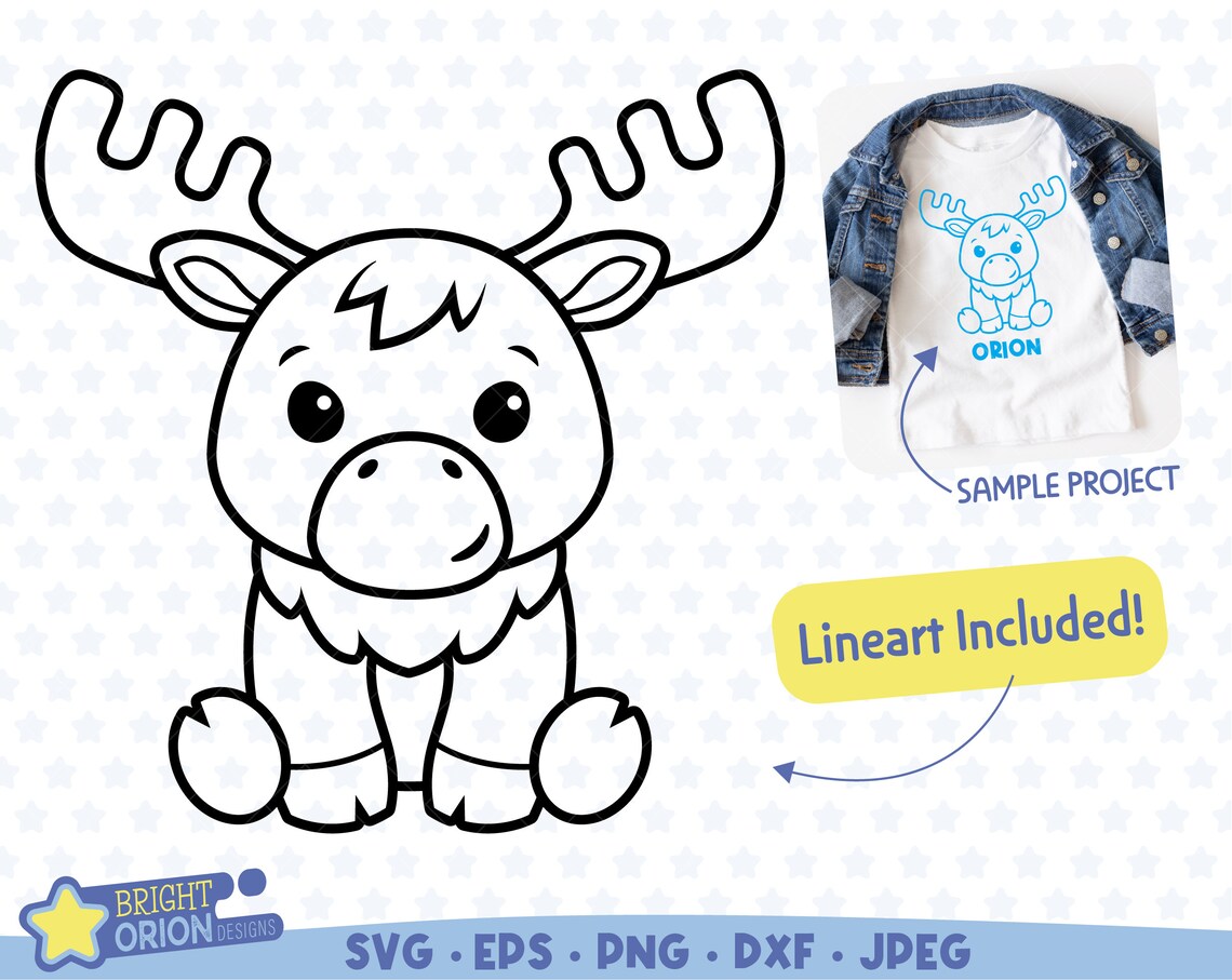 Cute Baby Moose Svg, Wild One Svg, Reindeer Svg, Woodland Animals Svg ...