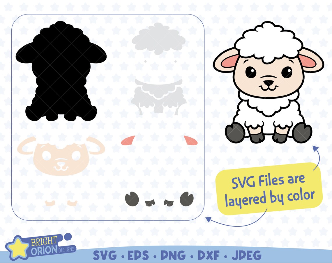 Cute Baby Sheep Svg, Lamb Svg, Sheep Clipart, Sheep Baby Shower, Farm ...