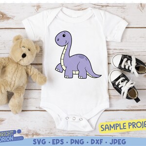 Cute Brontosaurus Svg, Dinosaur Outline Svg, Dino Svg, Baby Dinosaur ...