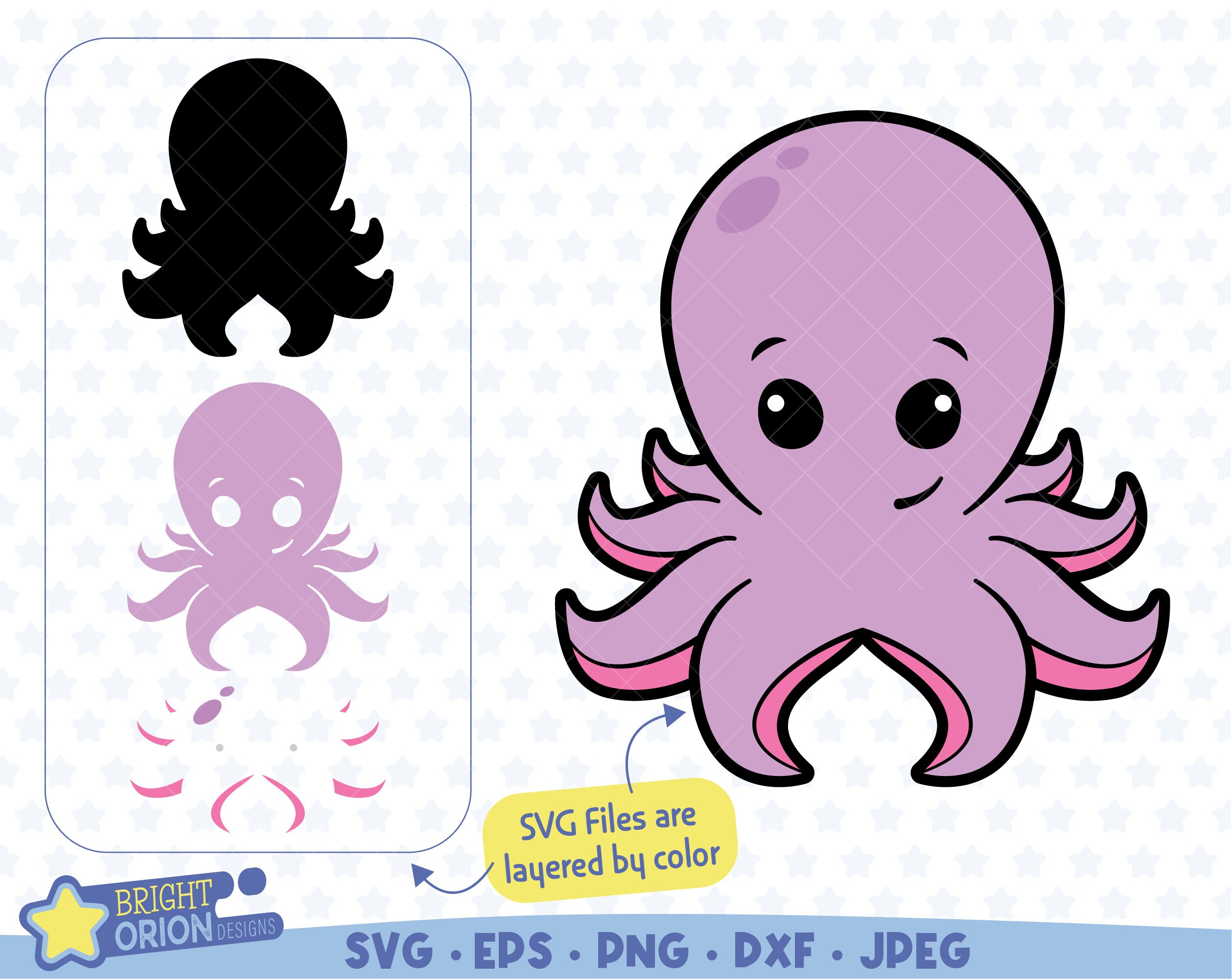 Cute Octopus Svg Sea Creature Png Ocean Animal Octopus - Etsy