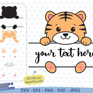 Cute Baby Tiger Monogram Svg, Cute Tiger Svg, Jungle Animal Svg, Zoo ...