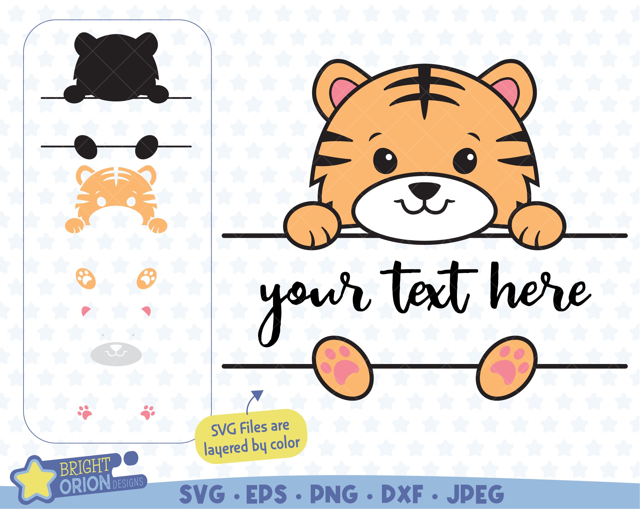 Cute Baby Tiger Monogram Svg, Cute Tiger Svg, Jungle Animal Svg, Zoo ...