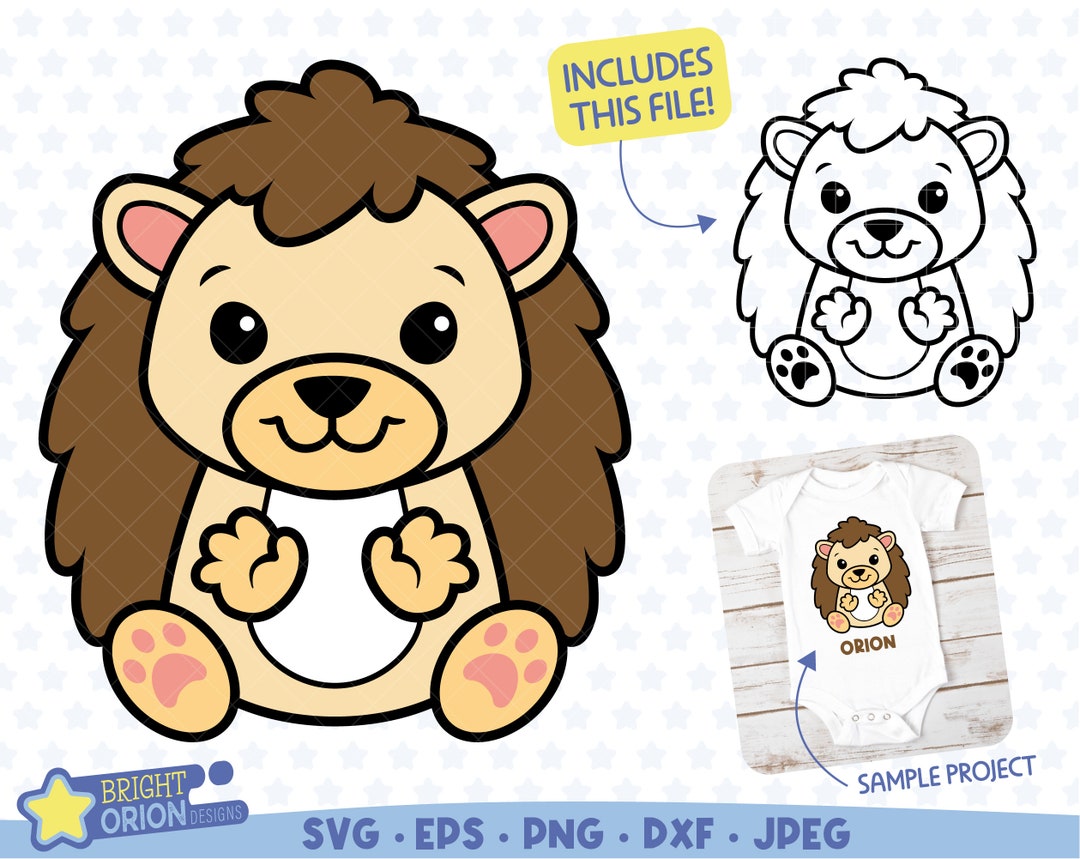 Cute Baby Hedgehog Svg Hellow World Svg Woodland Animal Svg - Etsy