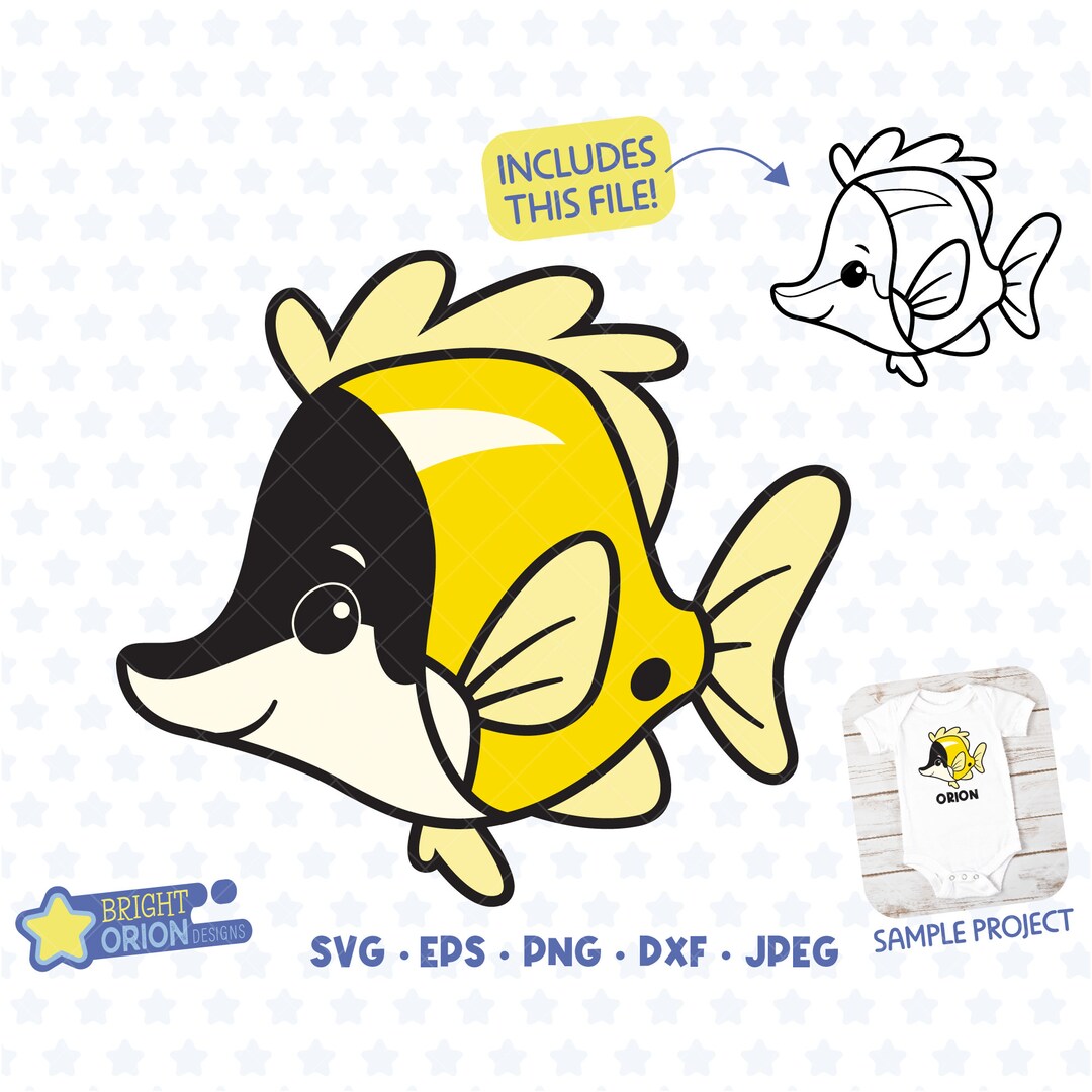 Cute Fish Svg, Sea Creature Png, Ocean Animal, Butterfly Fish, Graphic ...