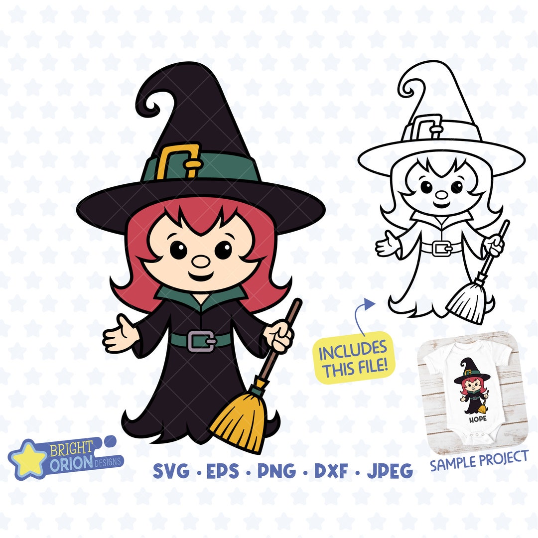 Cute Witch Svg, Funny Monster Cut File, Happy Halloween Costume Png ...