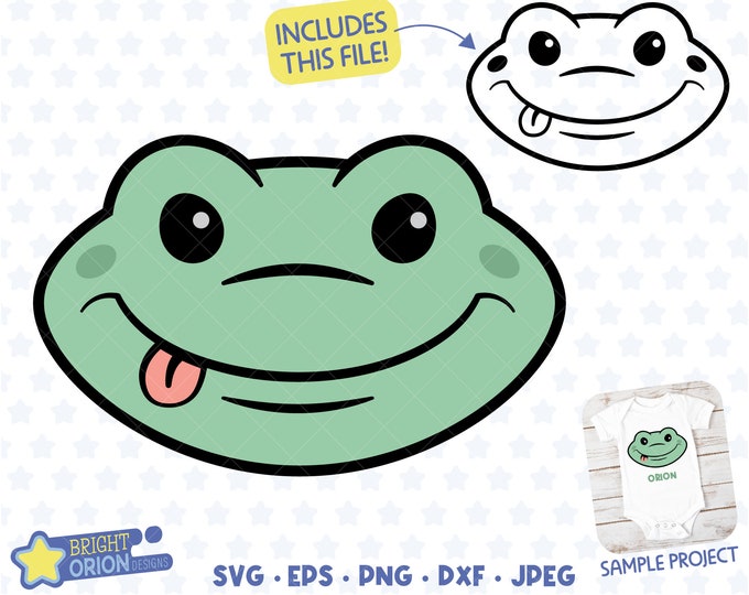 Cute Frog SVG Cut Files, PNG Frog Clipart, Frogs Clip Art, Happy Frog ...