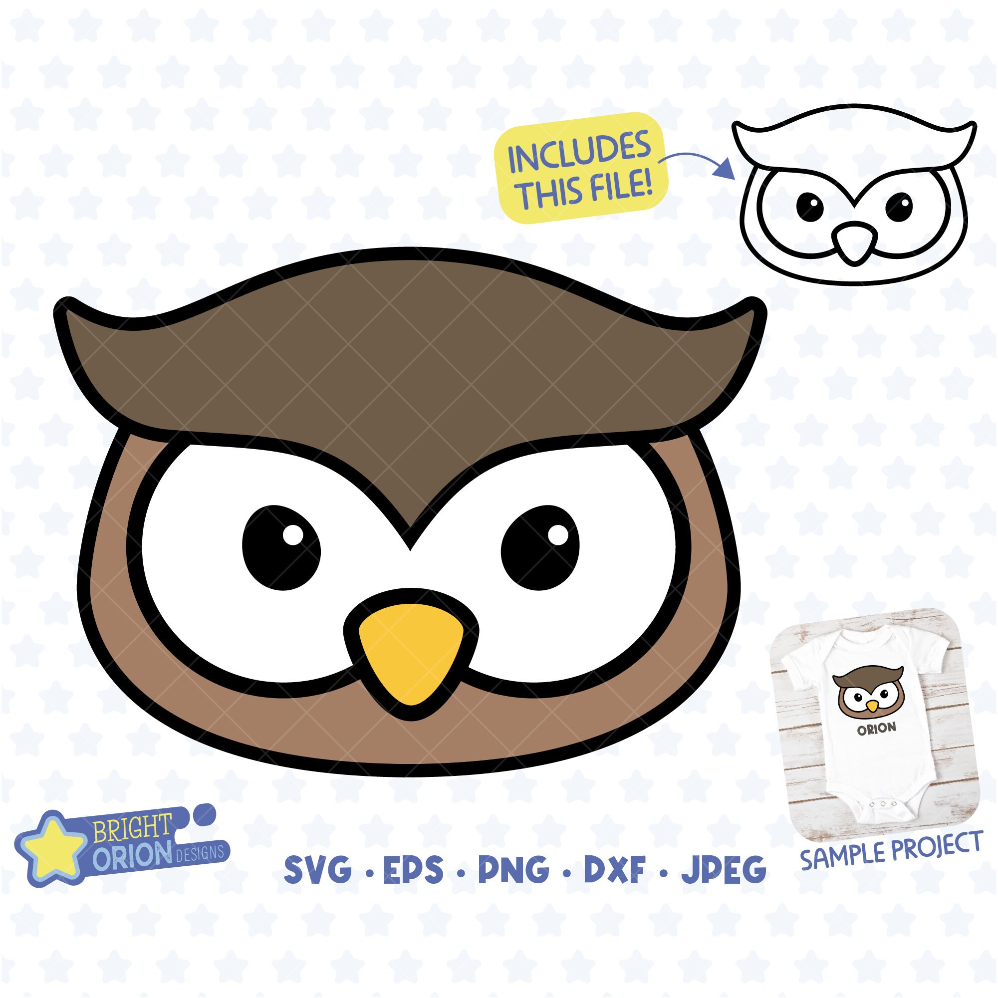 Cute Baby Owl Face Svg, Owl Head Svg for Cricut, Woodland Animals Svg ...