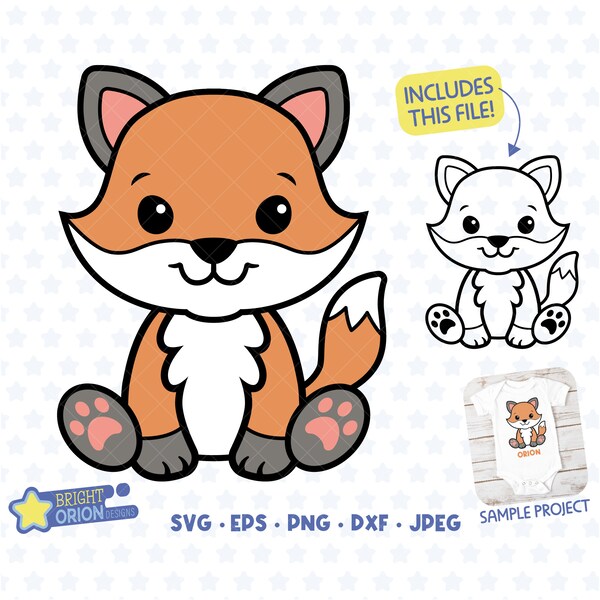 Baby Fox Svg - Etsy