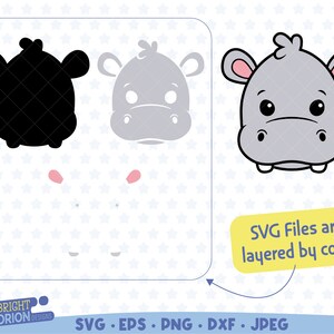 Cute Baby Hippo Face Svg, Hippopotamus Head Svg, Jungle Animal Svg, Zoo ...