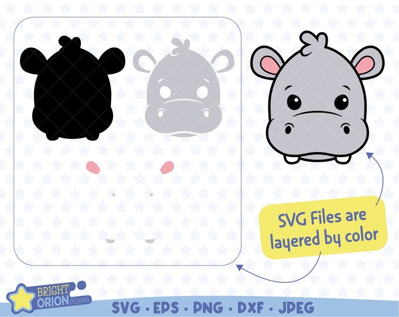 Cute Baby Hippo Face Svg, Hippopotamus Head Svg, Jungle Animal Svg, Zoo ...