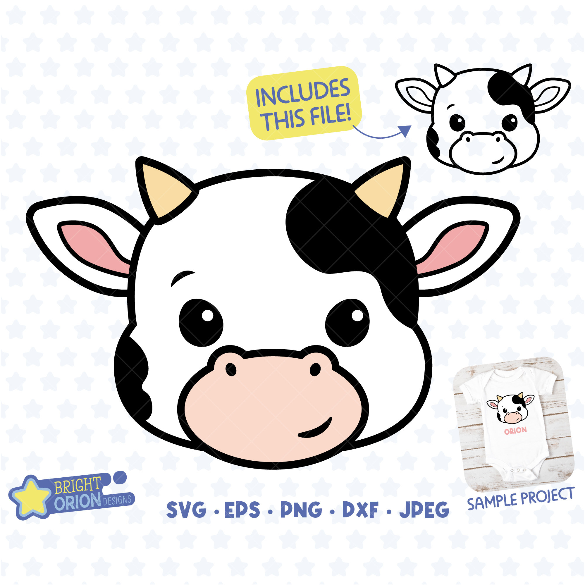 Cute Baby Cow Face Svg, Baby Cow Head Clipart, Kawaii Cow, Farm Life ...