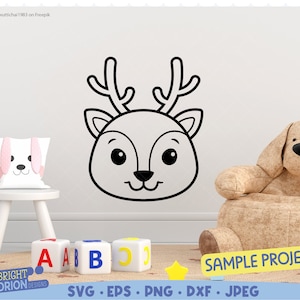 Baby Deer Face Svg, Cute Deer Head Svg, Reindeer Svg, Wild One Svg ...