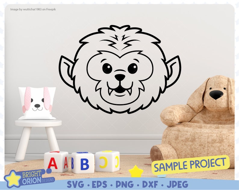 Cute Werewolf Face Svg, Funny Monster Head Cut File, Halloween Costume ...