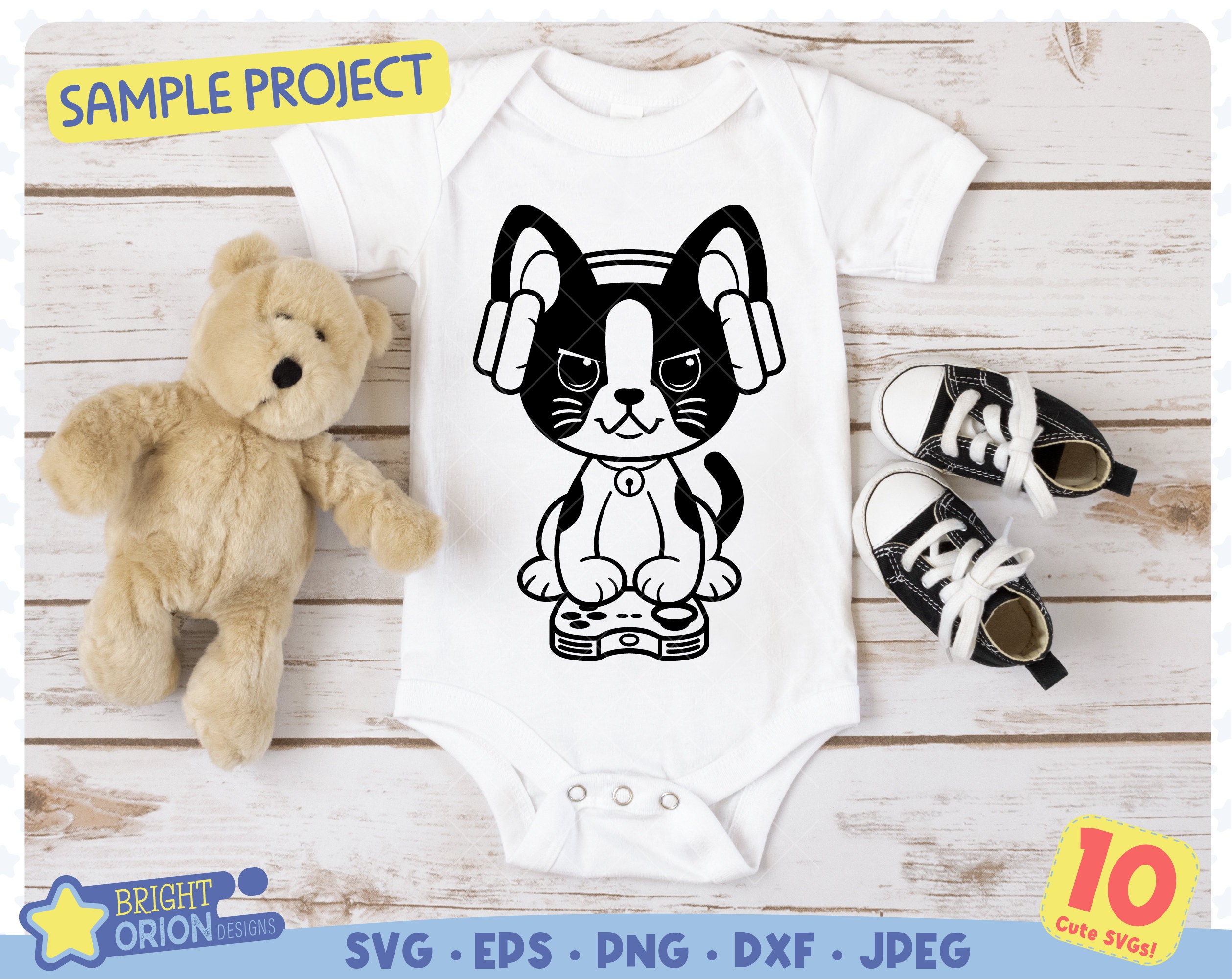 Cute Cat Gamer Svg Bundle, Kitten Playing Video Games Png, Kawaii ...