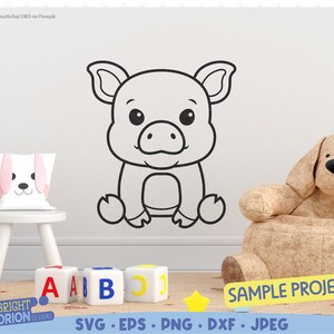 Cute Baby Pig Svg, Pig Clipart, Pig Baby Shower, Farm Life Svg, Pig Png ...