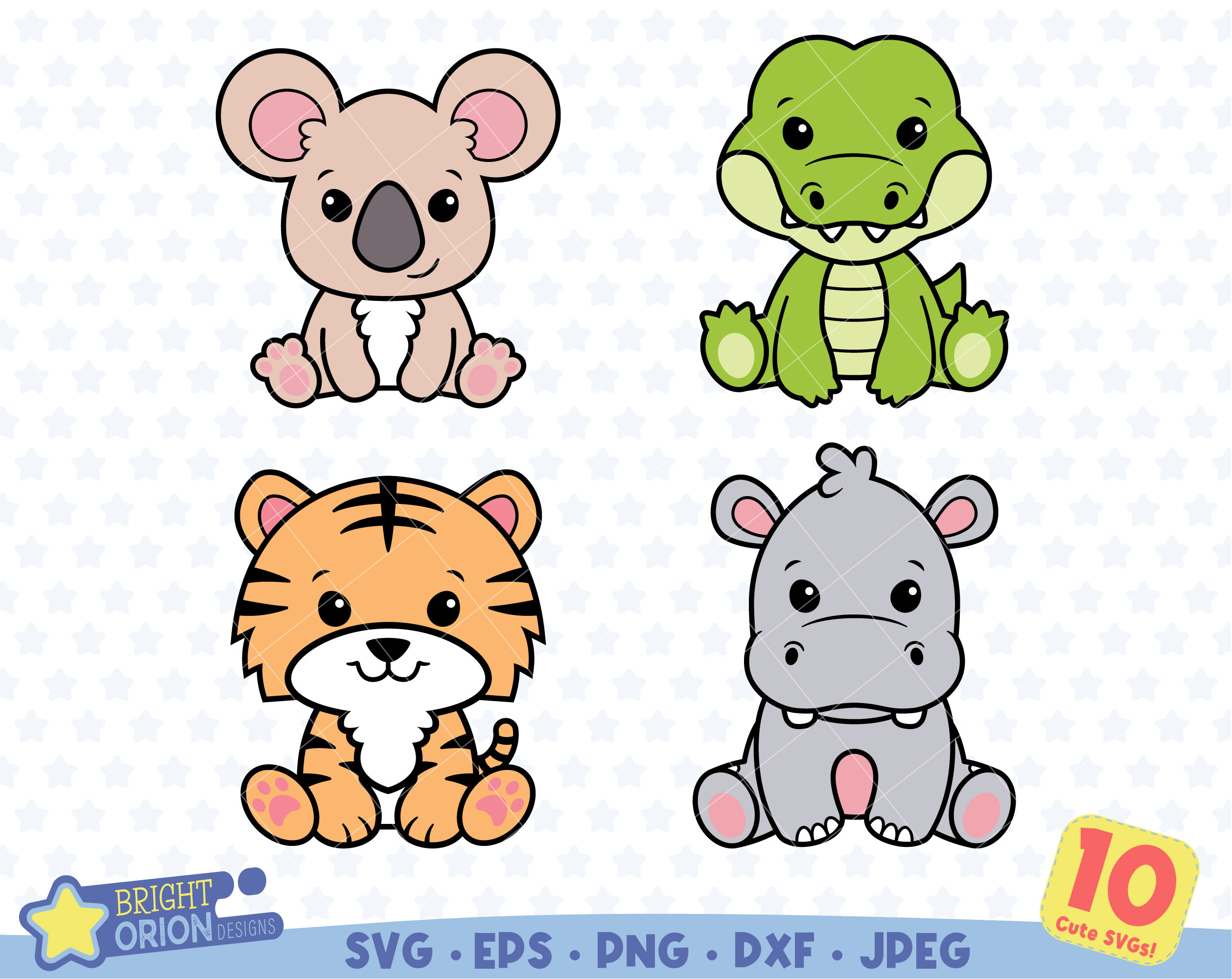 Safari Animals SVG Bundle, Cute Animal Svg, Jungle Animal Svg, Zoo ...