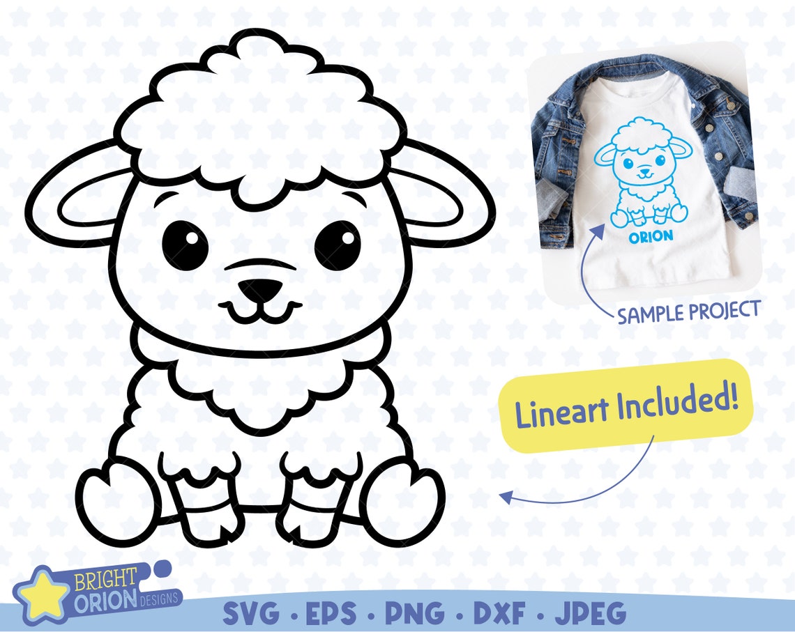 Cute Baby Sheep Svg, Lamb Svg, Sheep Clipart, Sheep Baby Shower, Farm ...
