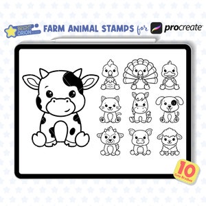 Procreate Farm Animals Stamps, Procreate Farmhouse Brushes Ipad ...