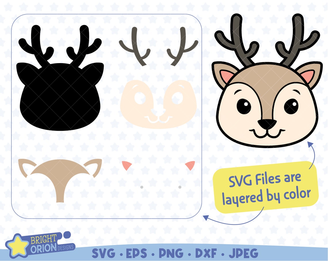 Baby Deer Face Svg, Cute Deer Head Svg, Reindeer Svg, Wild One Svg ...