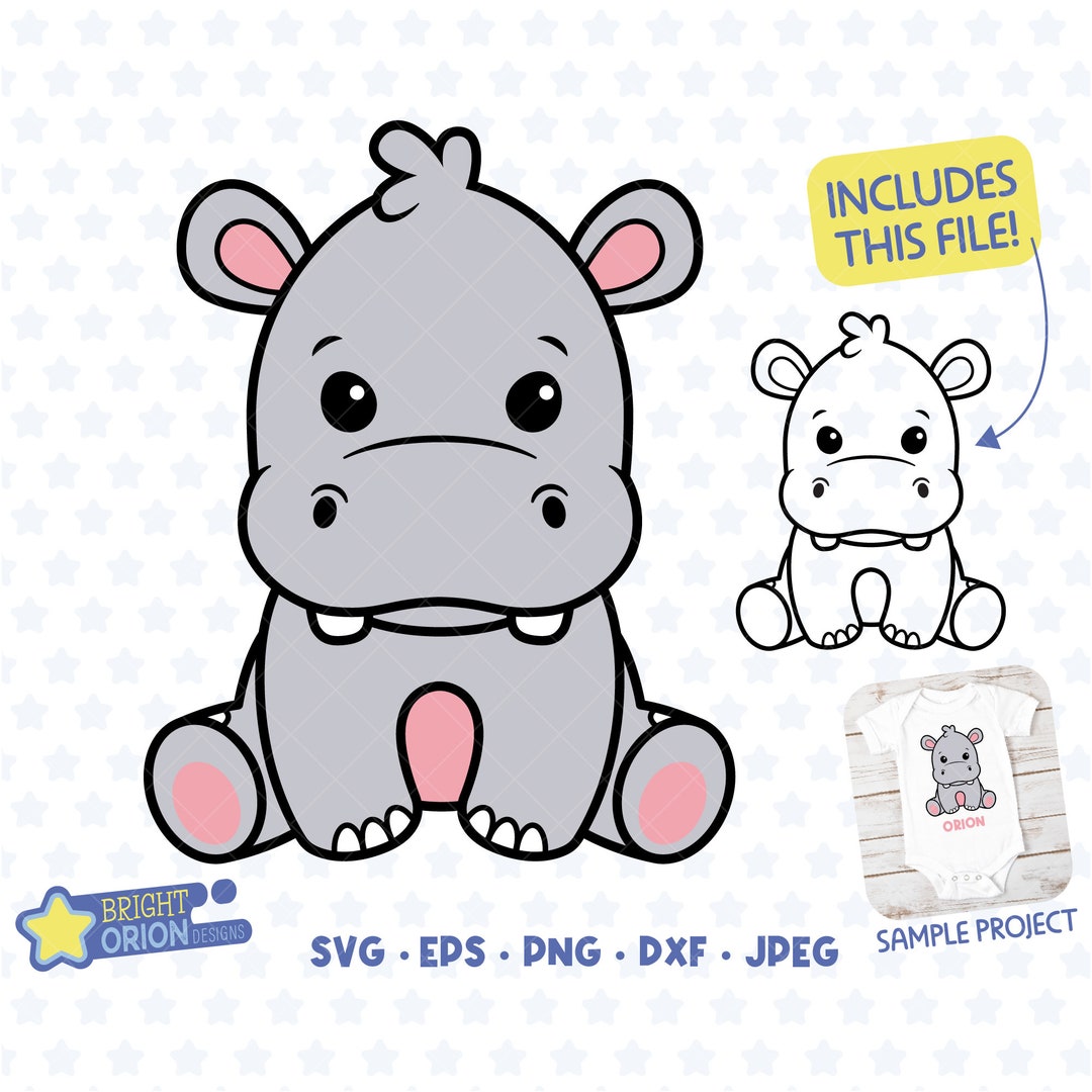Cute Baby Hippo Svg, Hippopotamus Svg, Jungle Animal Svg, Zoo Animals ...
