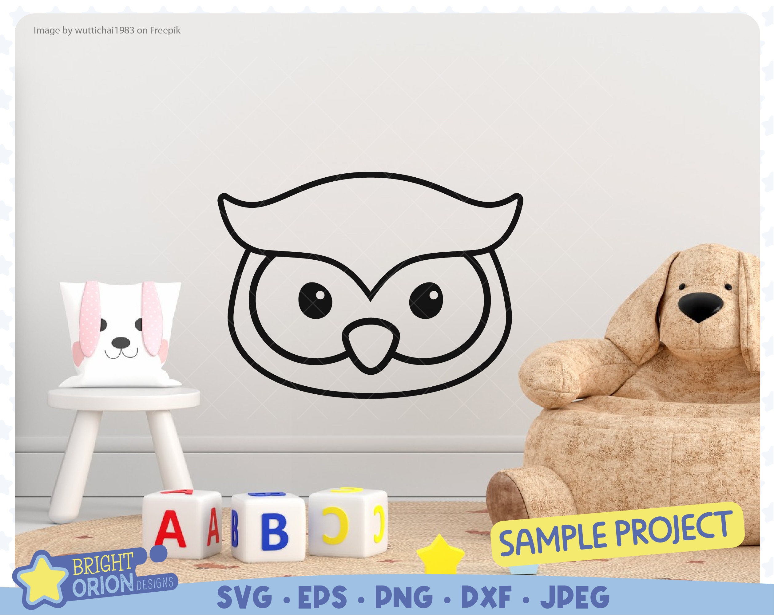 Cute Baby Owl Face Svg, Owl Head Svg for Cricut, Woodland Animals Svg ...