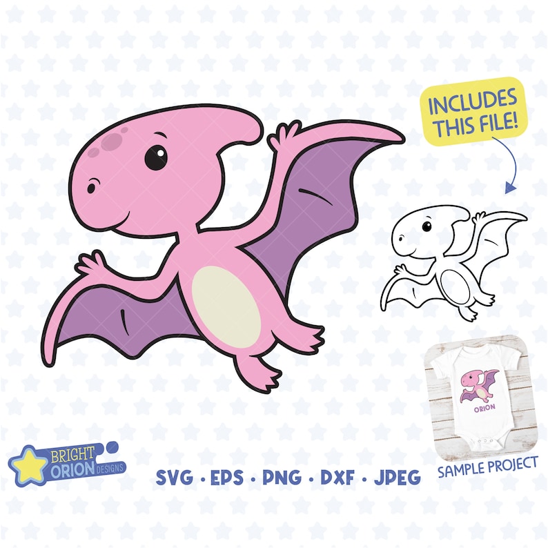 Cute Pterodactyl Svg, Dinosaur Svg, Dino Svg, Flying Dinosaur, Baby ...