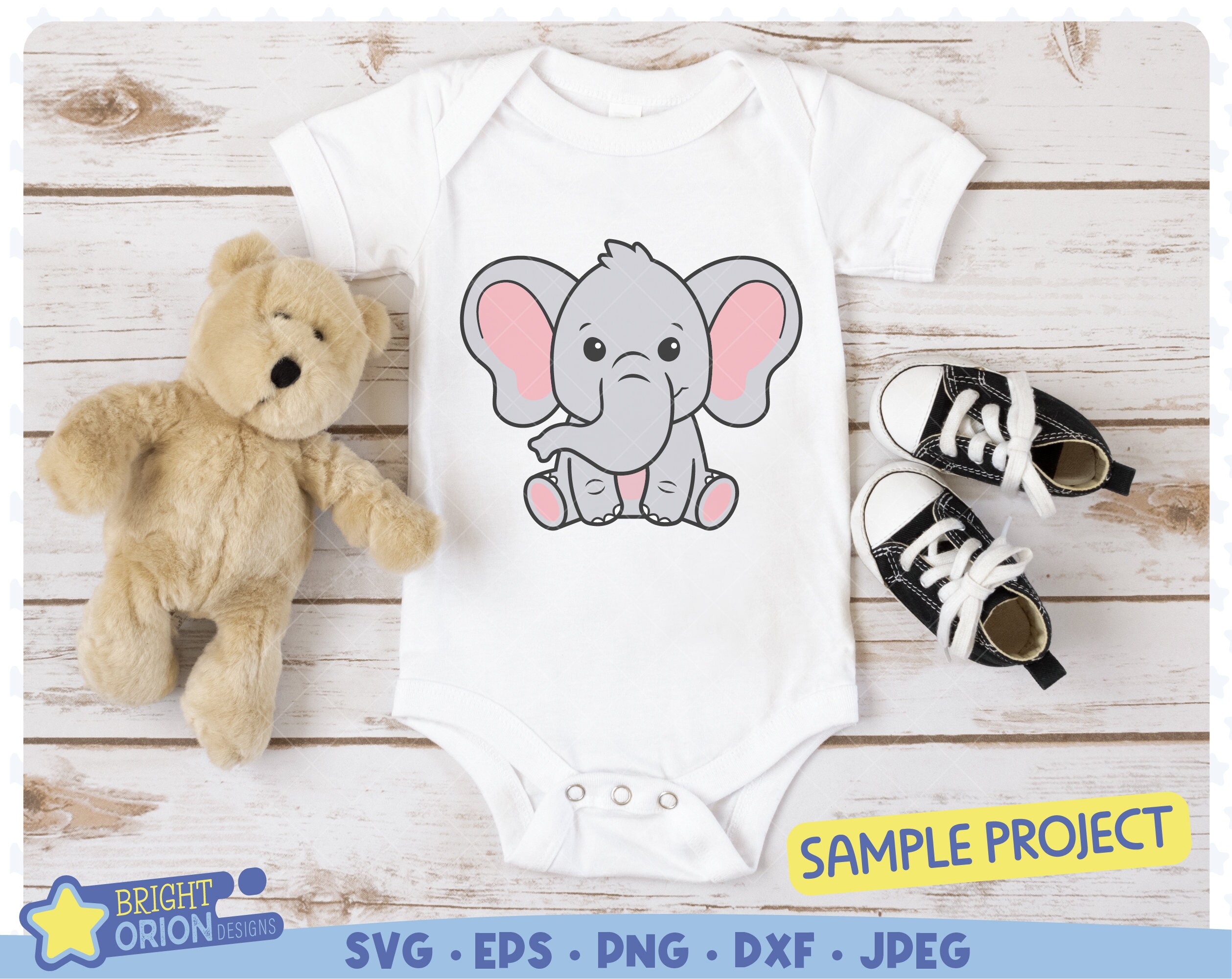 Cute Baby Elephant Svg Baby Elephant Png Safari Animal Svg - Etsy