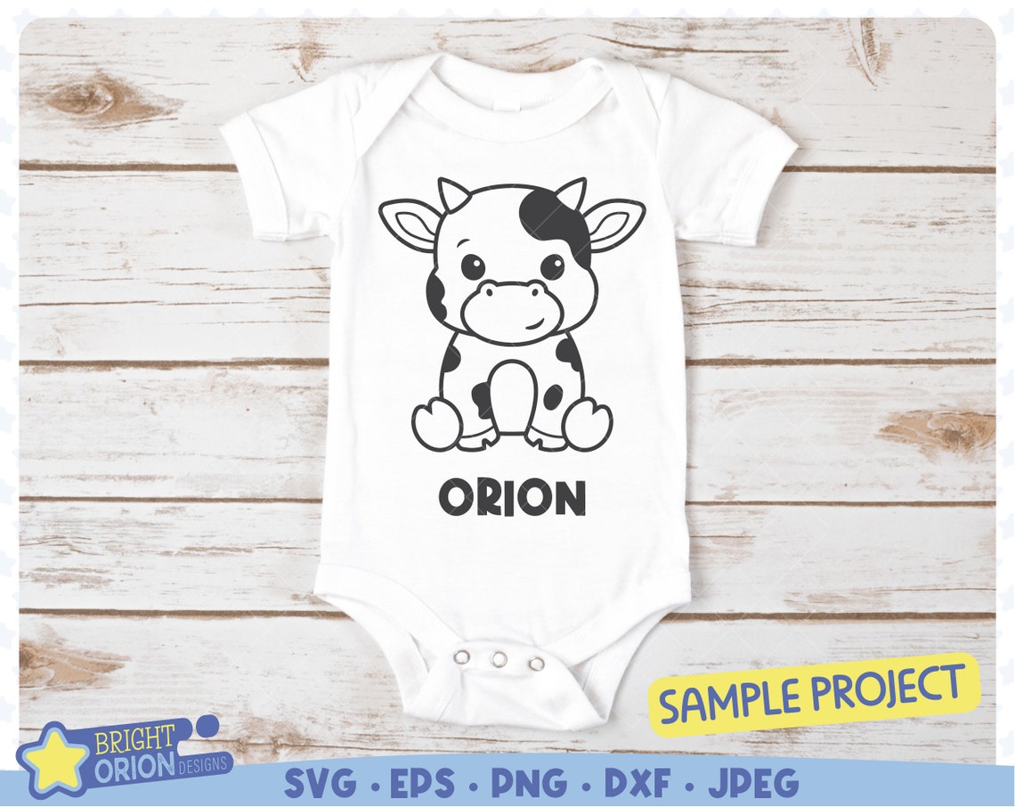 Cute Baby Cow Svg, Baby Cow Clipart, Kawaii Cow, Farm Life Svg, Cow Cut ...