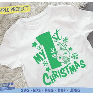 My First Christmas SVG, Rudolph, Reindeer, Baby's 1st Xmas, Merry ...