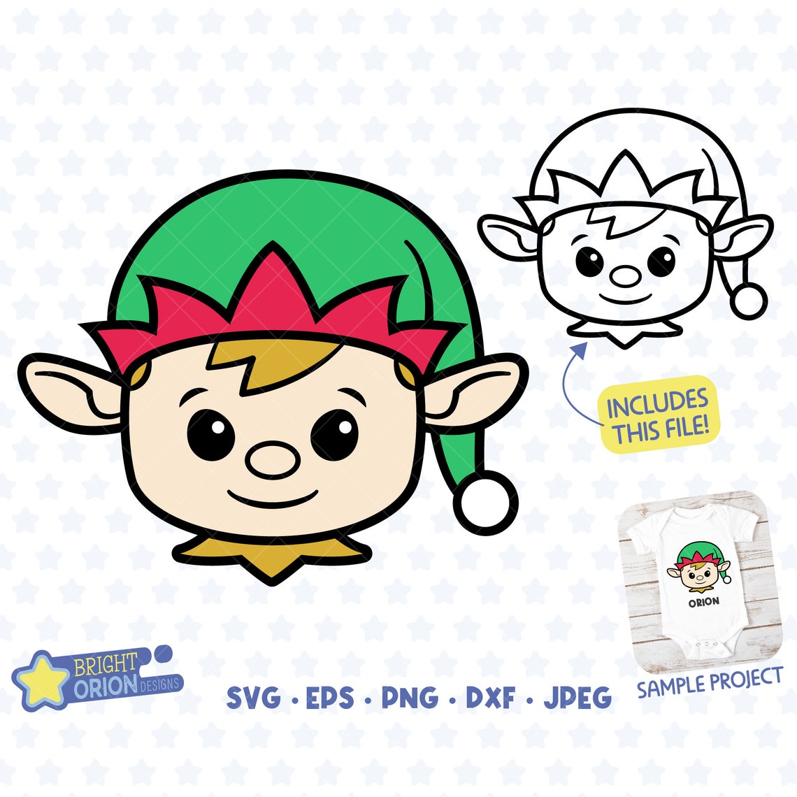 Christmas Elf Head Svg, Xmas Clipart, Gnome Face Png, Santa's Little ...
