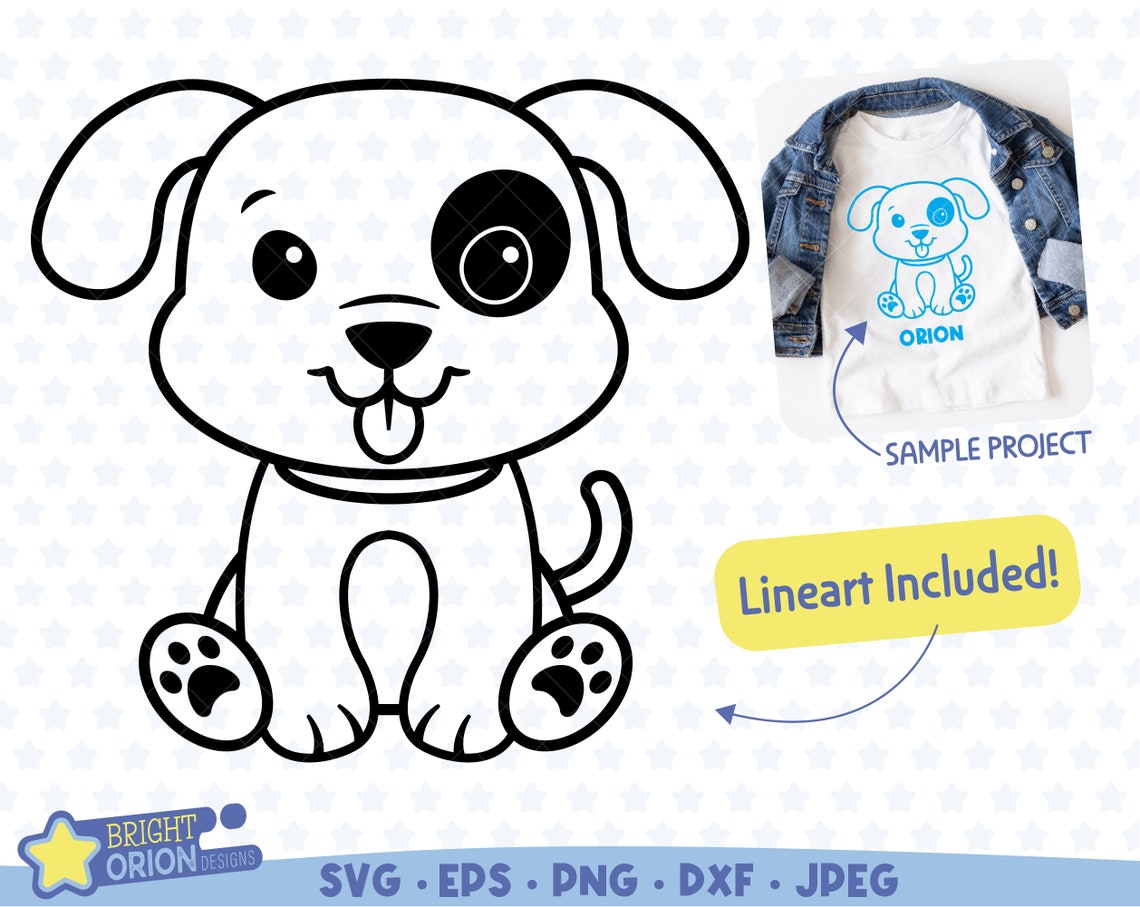 Cute Puppy Svg Dogs Clipart Dog Outline Farm Animal Dog - Etsy