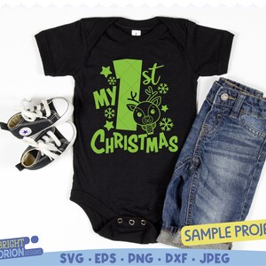 My First Christmas SVG, Rudolph, Reindeer, Baby's 1st Xmas, Merry ...
