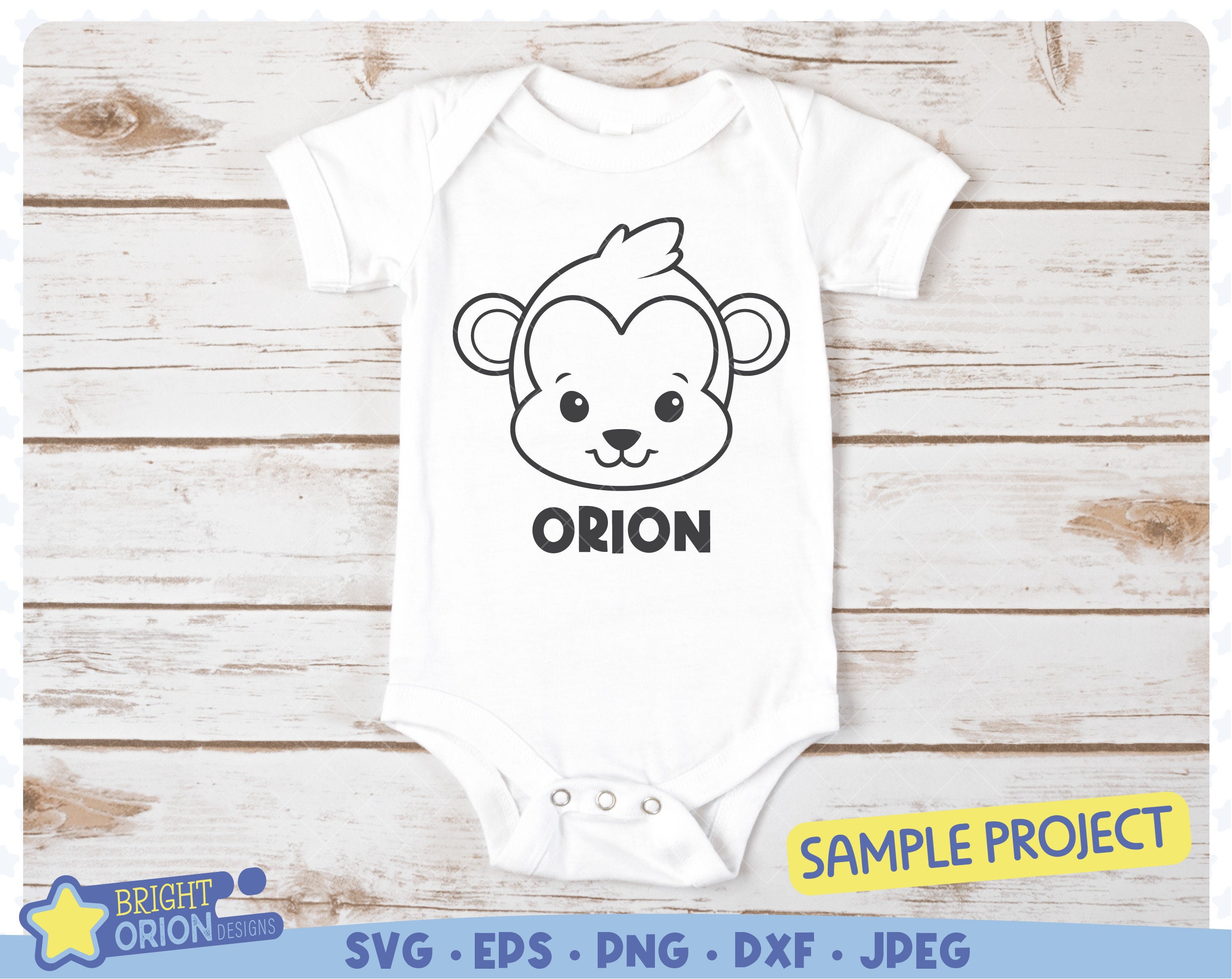 Cute Baby Monkey Face Svg, Gorilla, Safari, Animal Head, Cake Topper ...