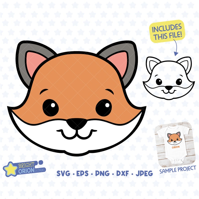 Cute Baby Fox Face Svg, Woodland Animal Svg, Forest Animal Svg, Fox ...