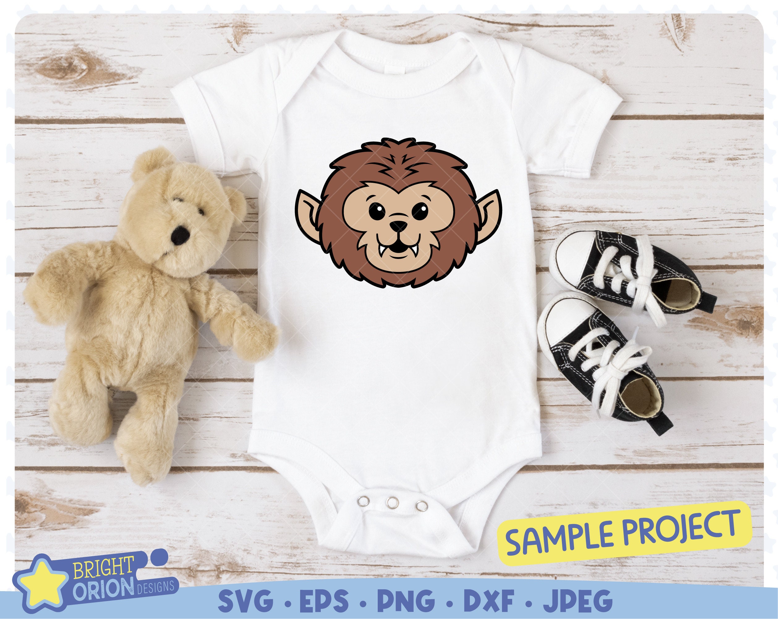 Cute Werewolf Face Svg, Funny Monster Head Cut File, Halloween Costume ...