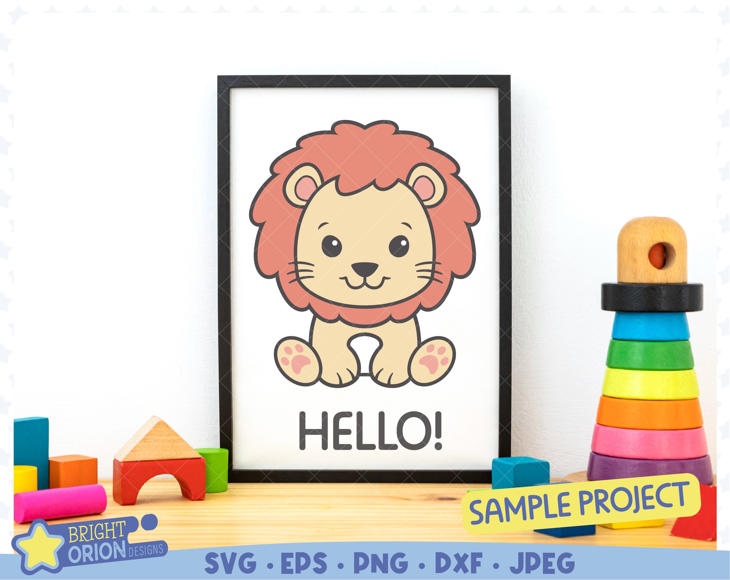 Cute Lion Cub Svg Safari Animal Cutfile Jungle Baby Shower - Etsy
