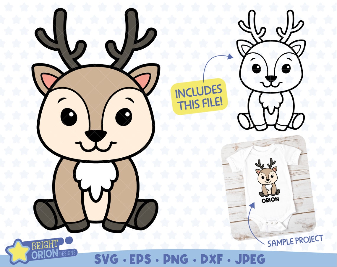 Baby Deer Svg Cute Deer Svg Reindeer Face Svg Wild One Svg - Etsy