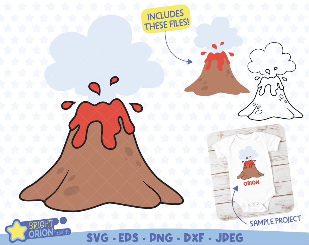 Erupting Volcano Svg Jurassic Svg Prehistoric Svg Mountain - Etsy