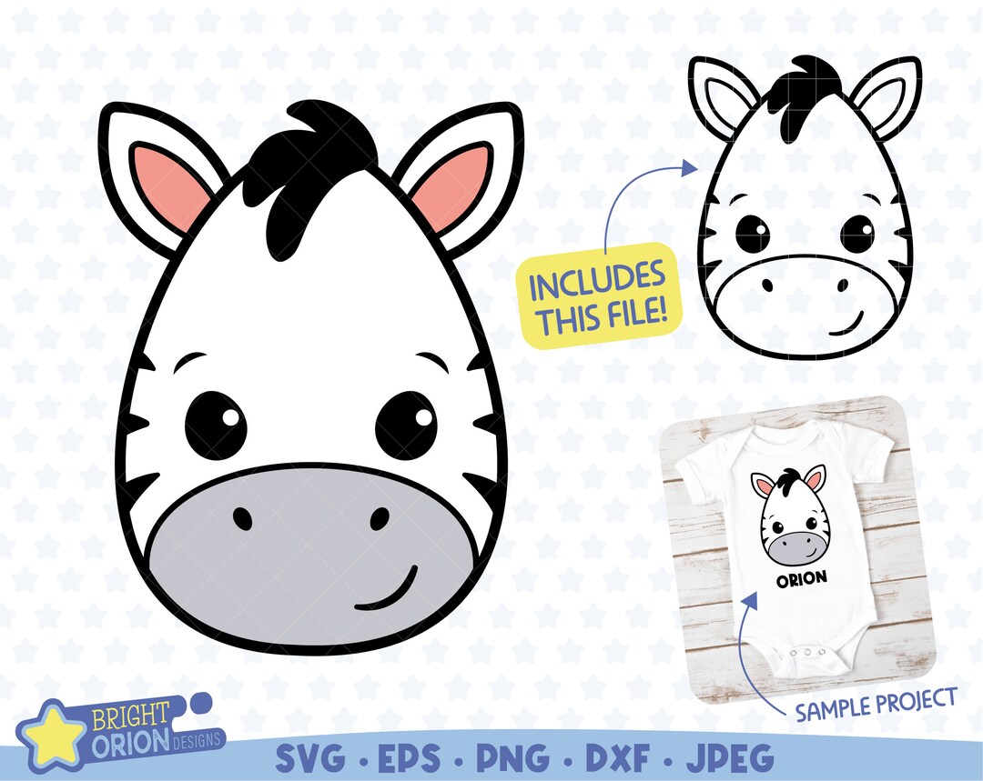 Cute Baby Zebra Face Svg Zebra Head Svg Jungle Animal Svg - Etsy