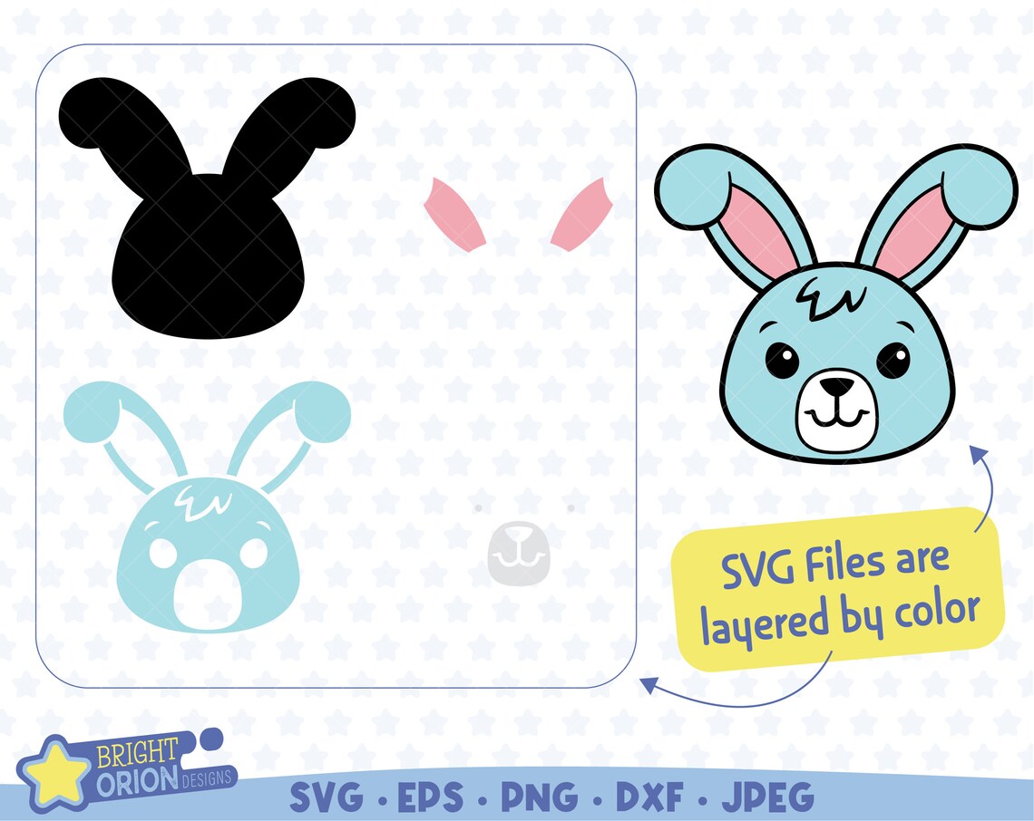 Cute Bunny Face Svg, Little Bunny Svg, First Easter Svg, Woodland ...