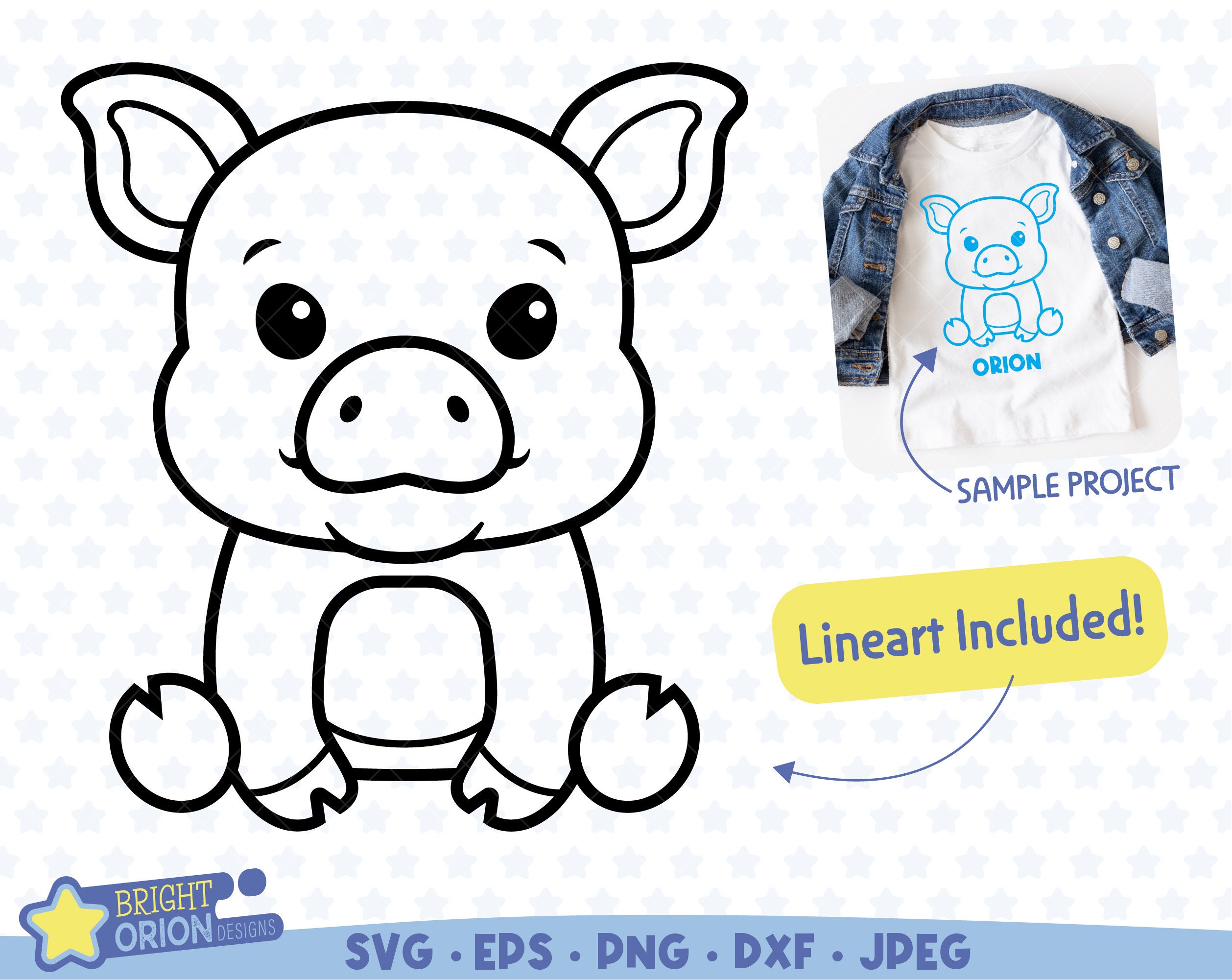 Cute Baby Pig Svg, Pig Clipart, Pig Baby Shower, Farm Life Svg, Pig Png ...