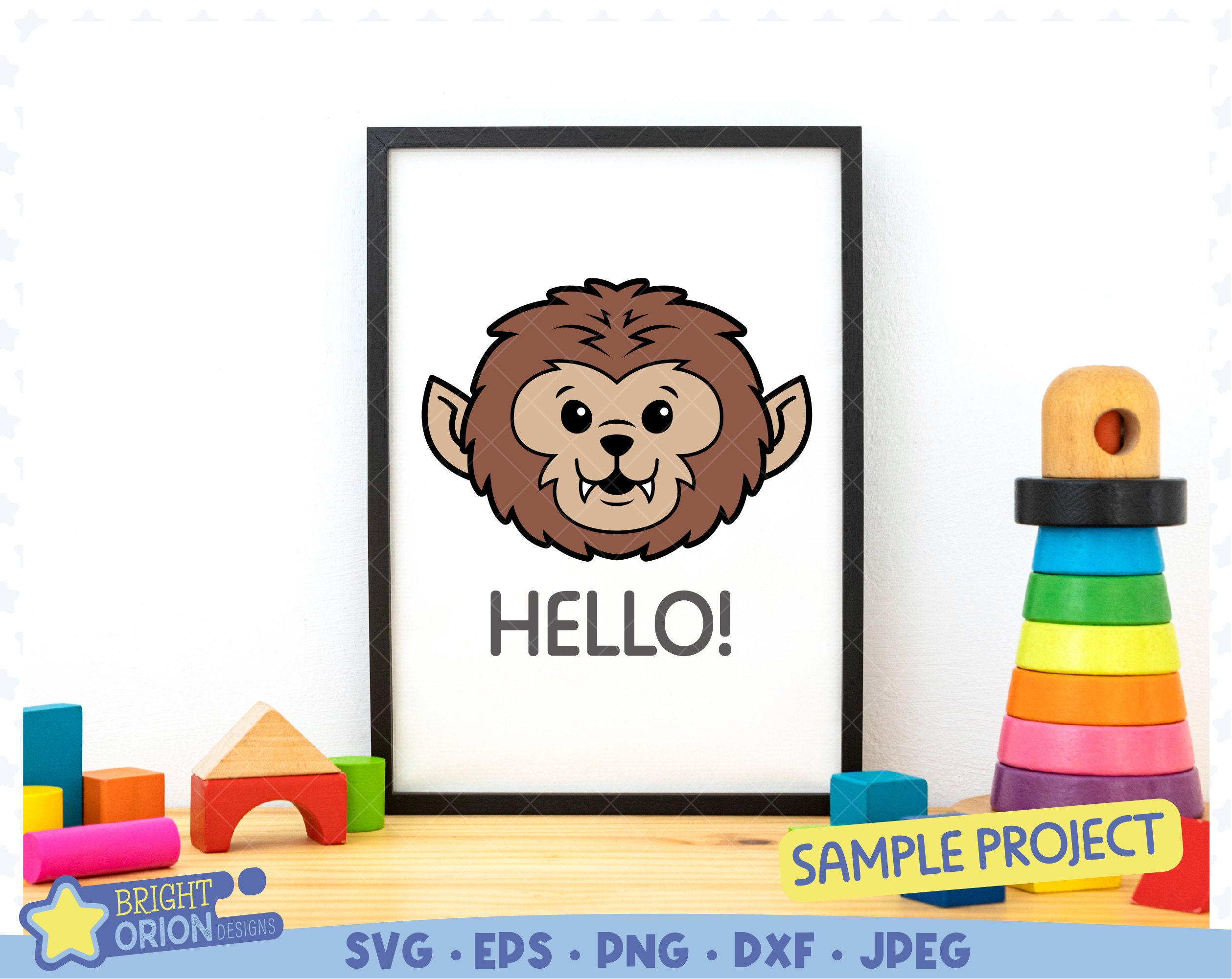 Cute Werewolf Face Svg, Funny Monster Head Cut File, Halloween Costume ...