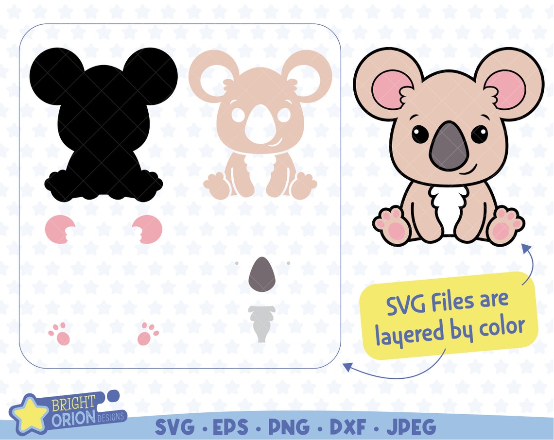Cute Baby Koala Svg, Koala Bear Svg, Koala Clipart, Koala Png, Jungle ...