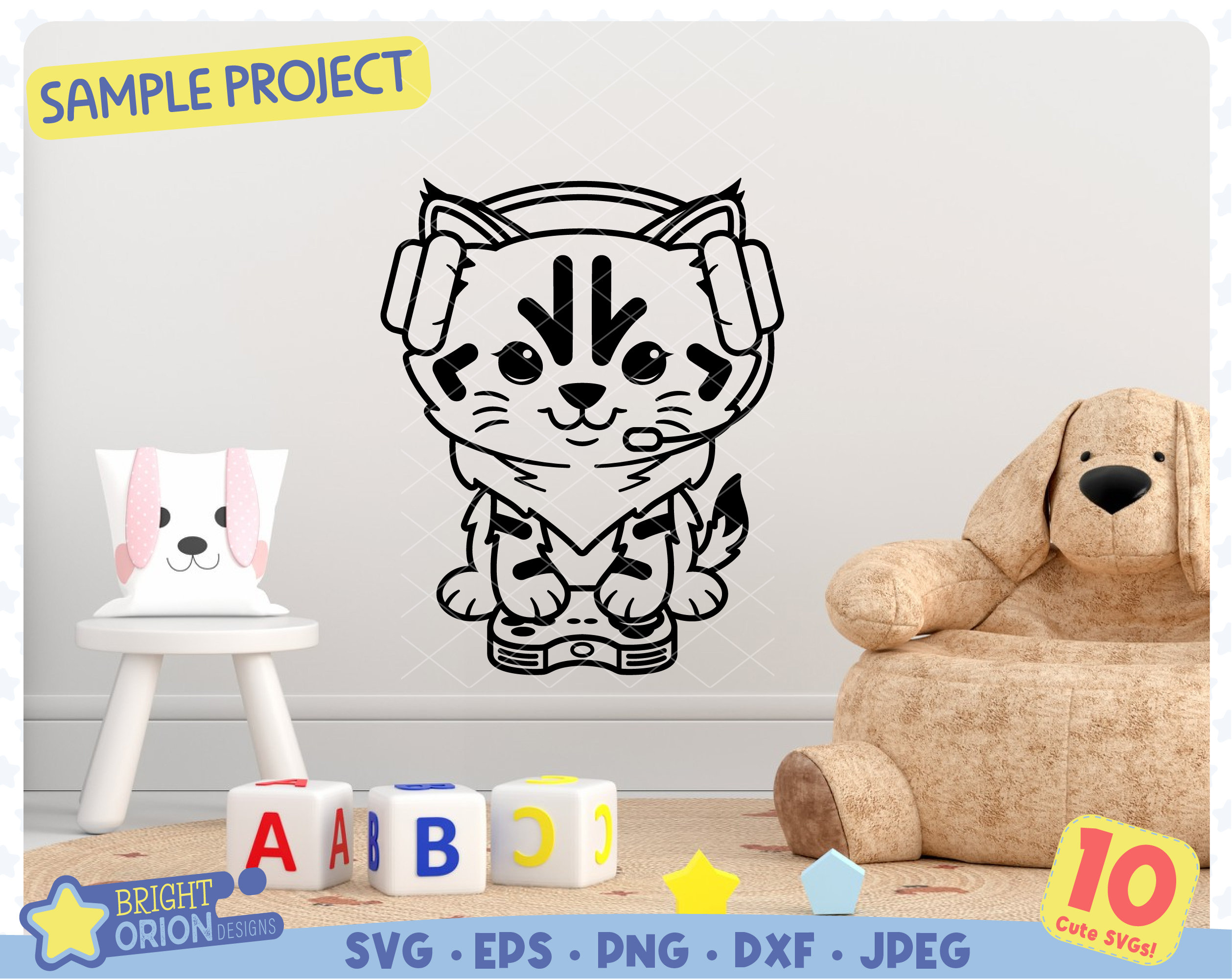 Cute Gamer Cats Svg Bundle, Kitten Playing Video Games Png, Kawaii ...