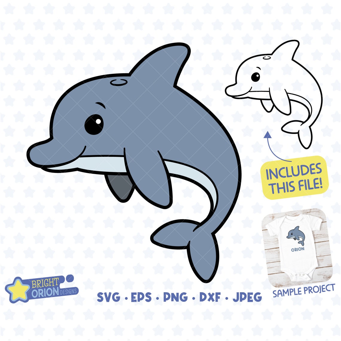 Cute Dolphin Svg, Sea Creature Png, Ocean Animal, Cartoon, Graphic ...